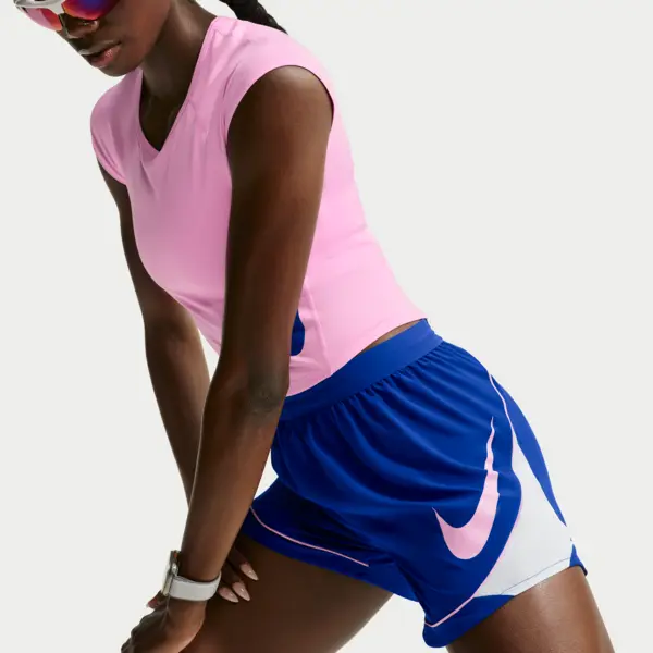 Nike Swoosh Dri-fit Mid-rise Running Shorts - Blue