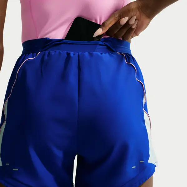 Nike Swoosh Dri-fit Mid-rise Running Shorts - Blue