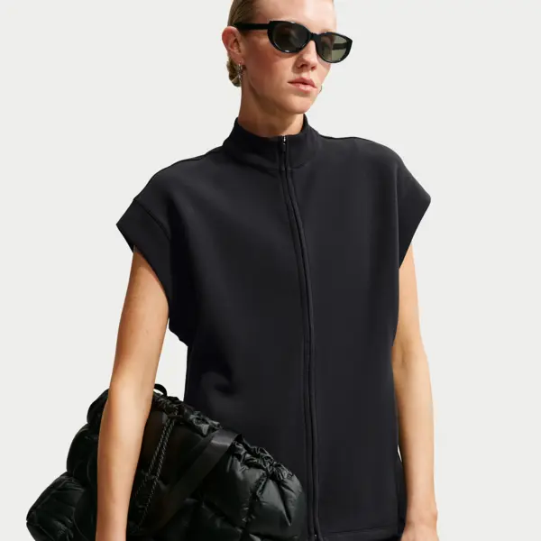 Nike 24.7 Impossiblysoft Dri-fit Full-zip Tunic - Black