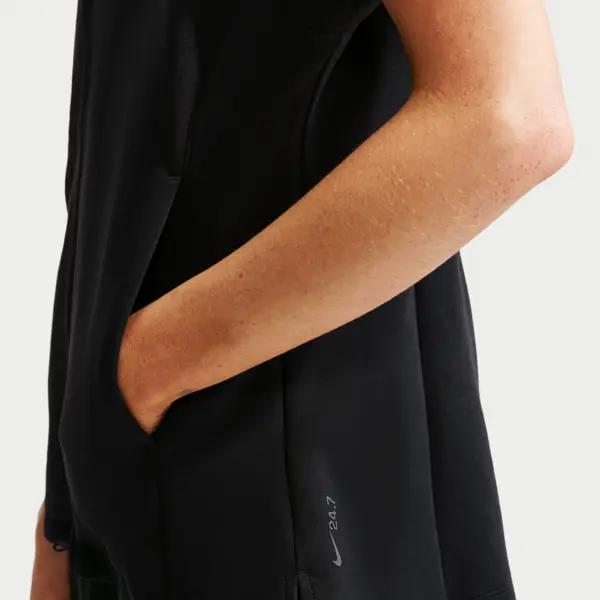 Nike 24.7 Impossiblysoft Dri-fit Full-zip Tunic - Black