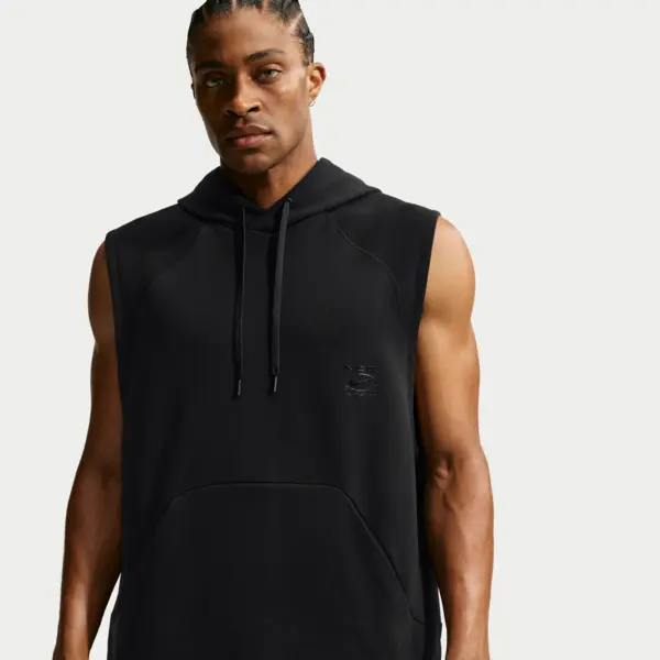 Nike Dri-fit Fleece Sleeveless Training Hoodie - Black