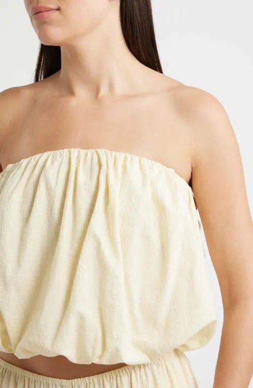 Faithfull The Brand Camila Strapless Stretch Cotton Bubble Top