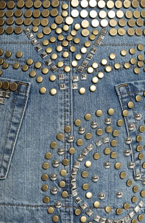 JADED LONDON Embellished Denim Miniskirt