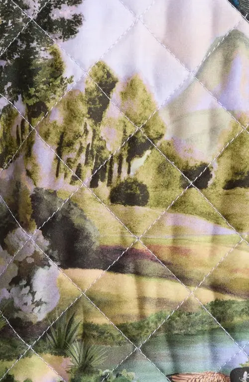 Farm Rio Countryside Landscape Quilted Cotton Jacket