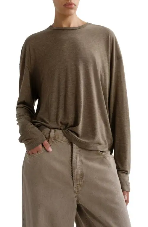 AGOLDE Sasha Long Sleeve T-shirt - Loam