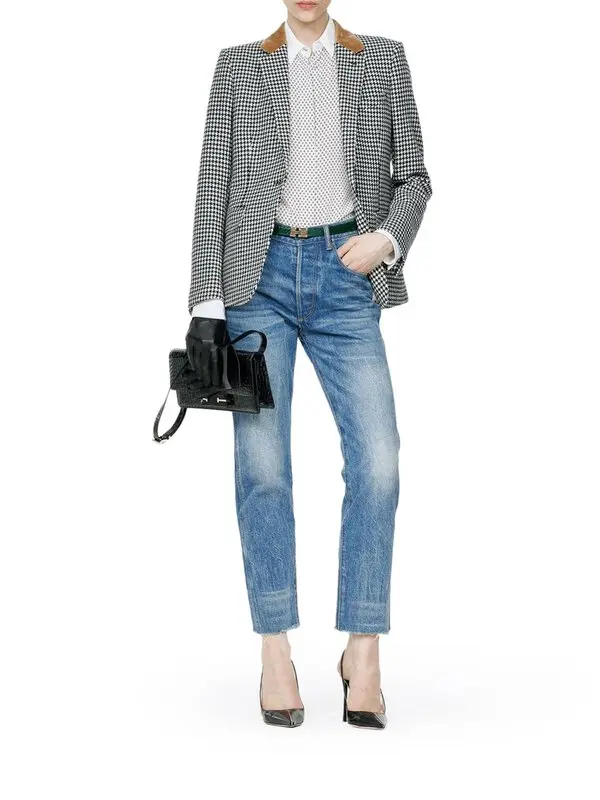 TOM FORD Boyfriend Jacket In Houndstooth Cashmere