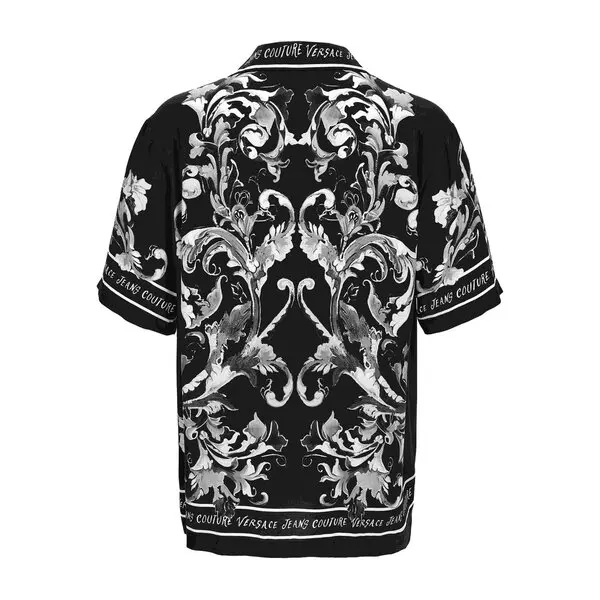 Versace Barocco Print Short-sleeved Shirt - Black