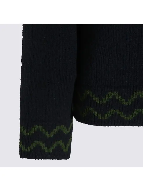 Marni Knitted Jumper With Zigzag Pattern - Black