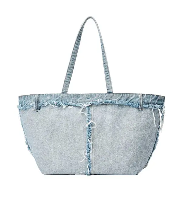 Alexander Wang Punch Denim Fray Tote