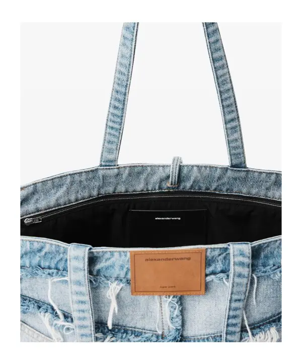 Alexander Wang Punch Denim Fray Tote