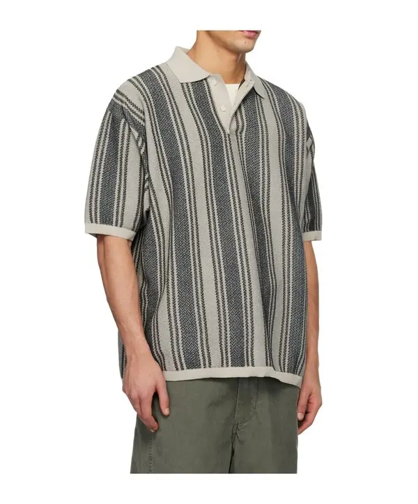 Nanamica Stripe-knit Polo Shirt