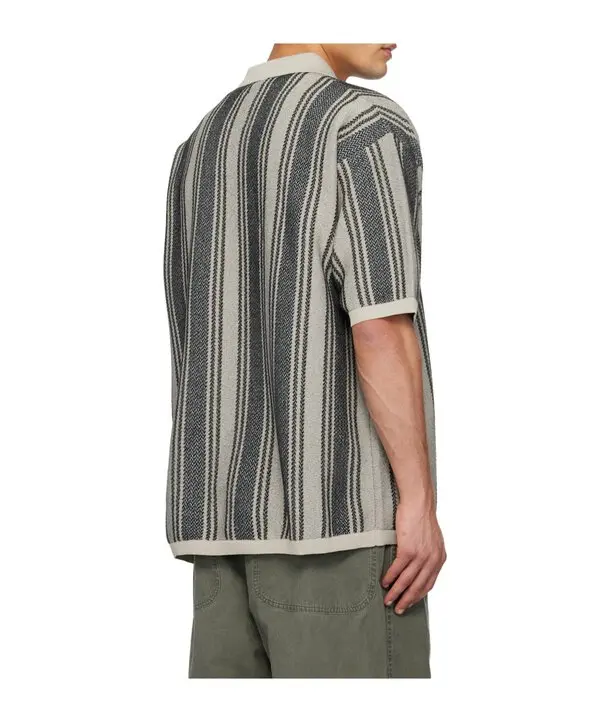 Nanamica Stripe-knit Polo Shirt