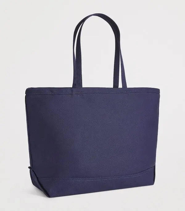 Harrods Medium Cotton Embroidered Logo Tote Bag