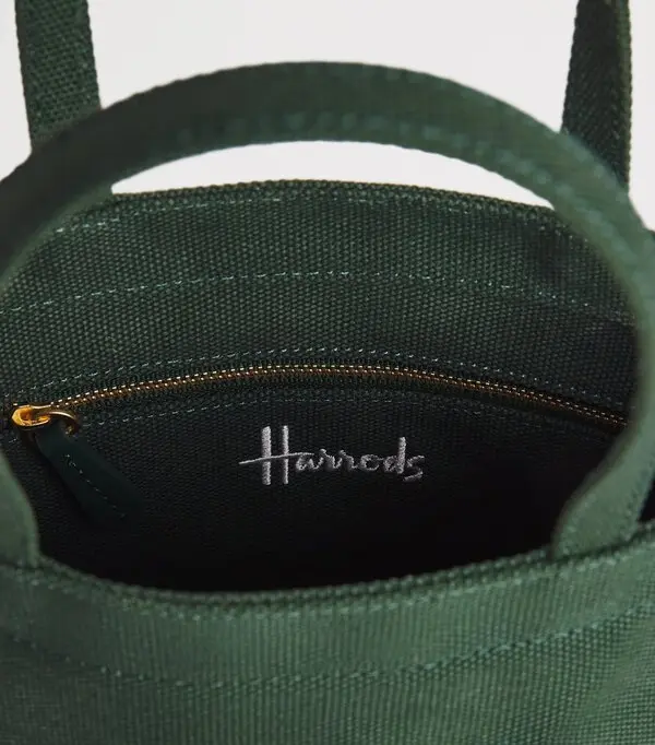Harrods Cotton Embroidered Logo Tote Bag - Green