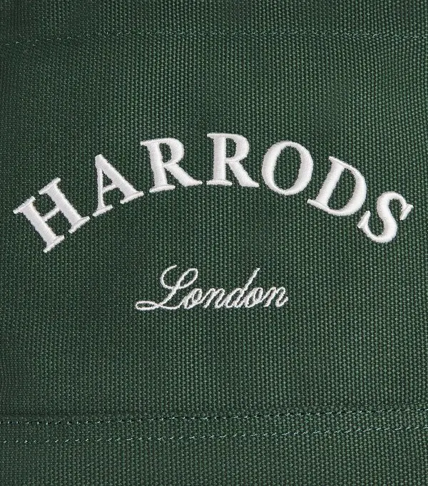 Harrods Cotton Embroidered Logo Tote Bag - Green