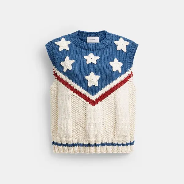 COACH Hand-knit American Star Sweater Vest - Multi