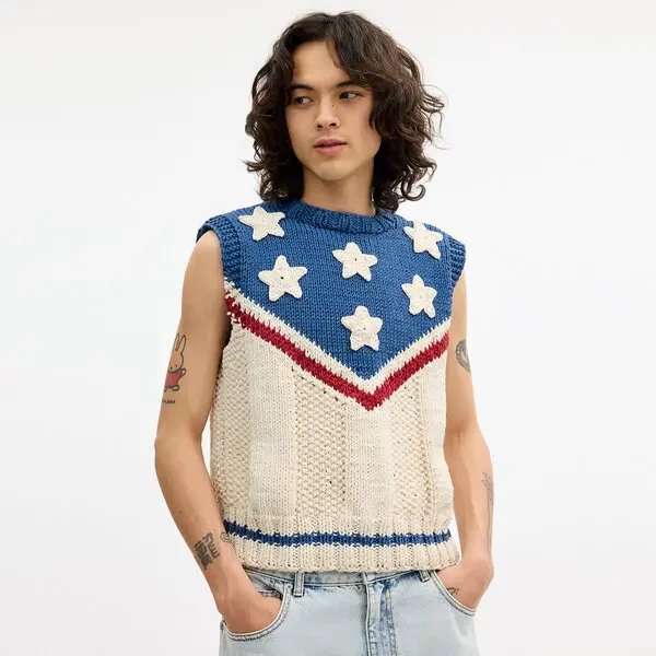 COACH Hand-knit American Star Sweater Vest
