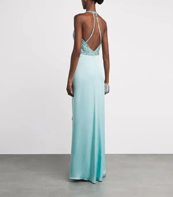 Jenny Packham Embellished Halterneck Gown