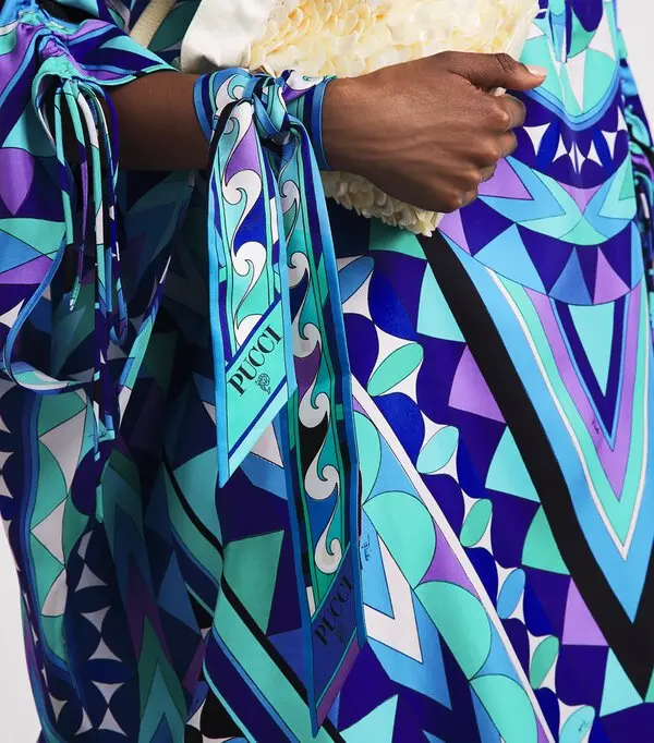 Emilio Pucci Silk Twill Printed Scarf - Blue