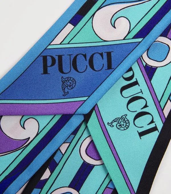 Emilio Pucci Silk Twill Printed Scarf - Blue