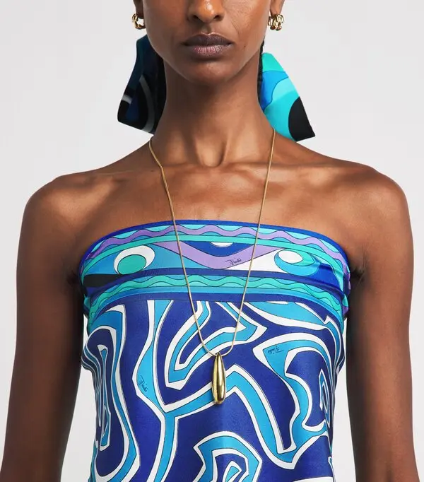 Emilio Pucci Silk Labirinto Triangle Scarf Top
