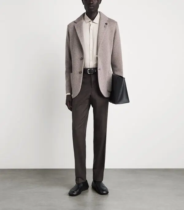 LARDINI Virgin Wool Knitted Blazer