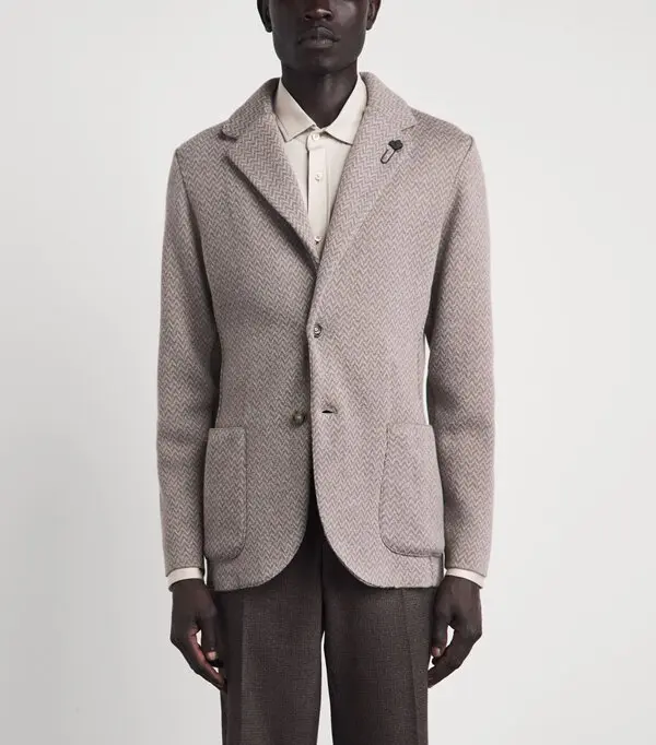 LARDINI Virgin Wool Knitted Blazer