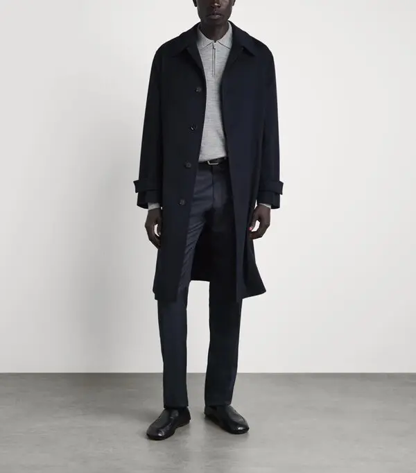 LARDINI Wool-silk-cashmere Quarter-zip Sweater