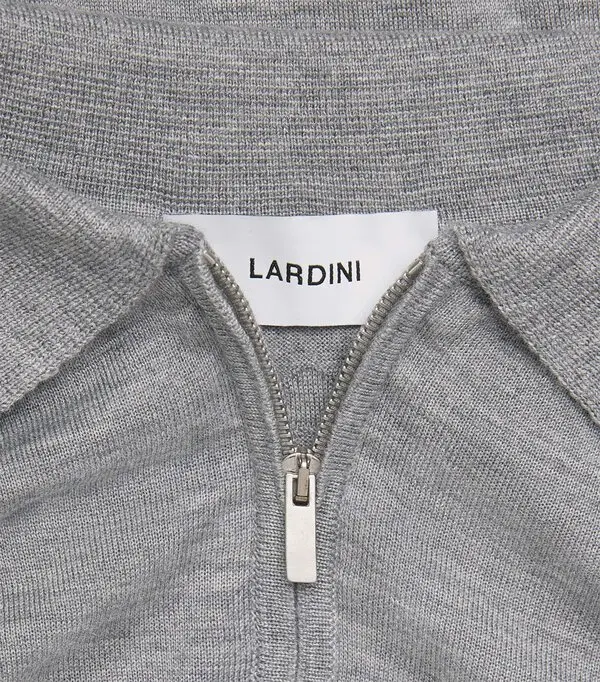 LARDINI Wool-silk-cashmere Quarter-zip Sweater