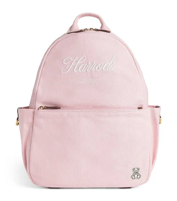 Harrods Cotton Embroidered Emblem Backpack - Pink