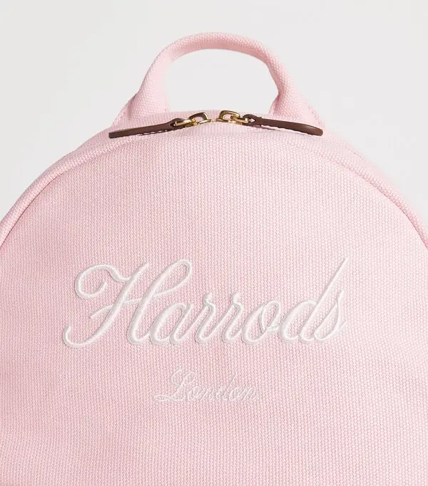 Harrods Cotton Embroidered Emblem Backpack - Pink