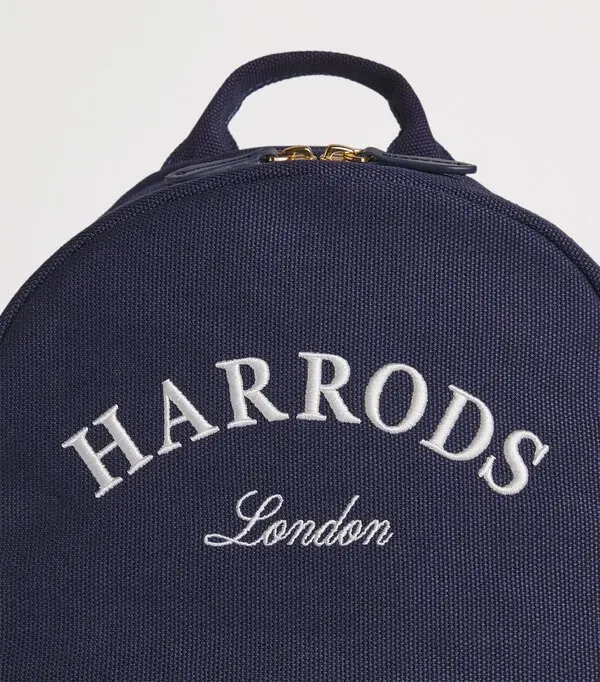 Harrods Cotton Embroidered Emblem Backpack - Navy