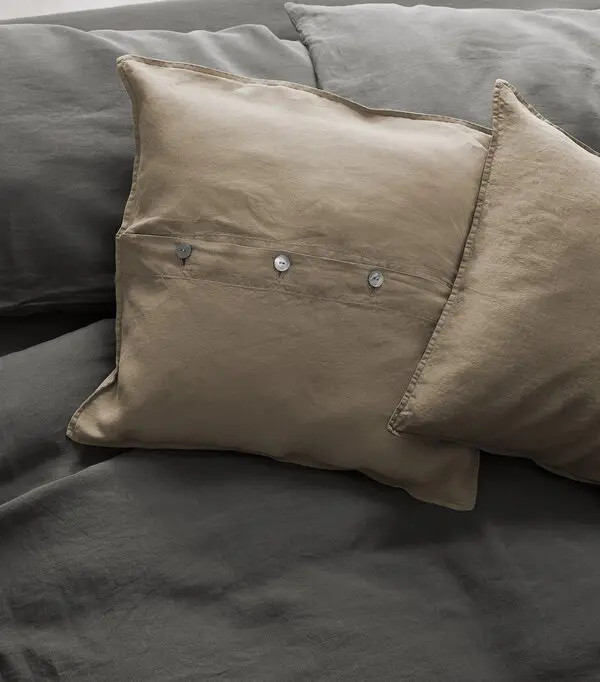 SOCIETY LIMONTA Set Of 2 Linen Rem Cushions - Brown