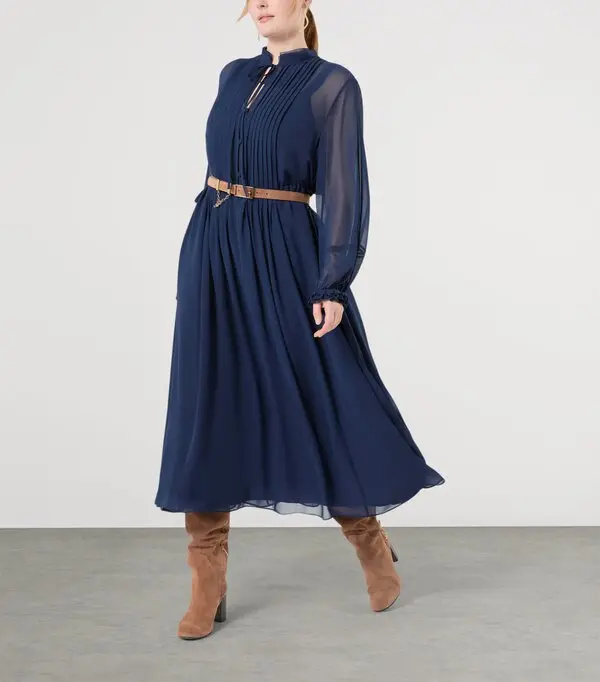 Marina Rinaldi Sheer Silk Midi Dress