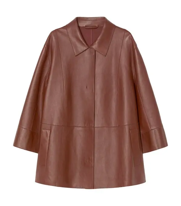 Marina Rinaldi Leather Cropped Jacket