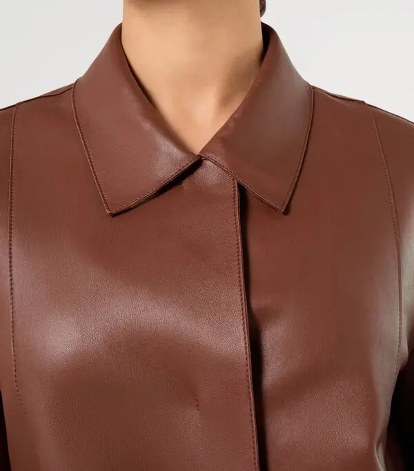 Marina Rinaldi Leather Cropped Jacket