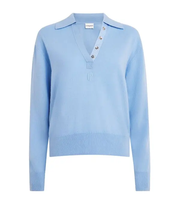 Claudie Pierlot Wool-cashmere Polo Sweater - Blue