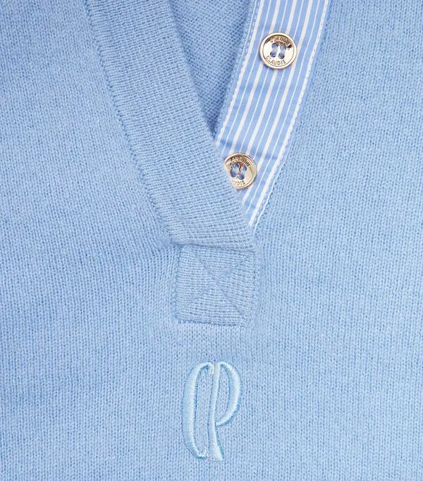 Claudie Pierlot Wool-cashmere Polo Sweater - Blue