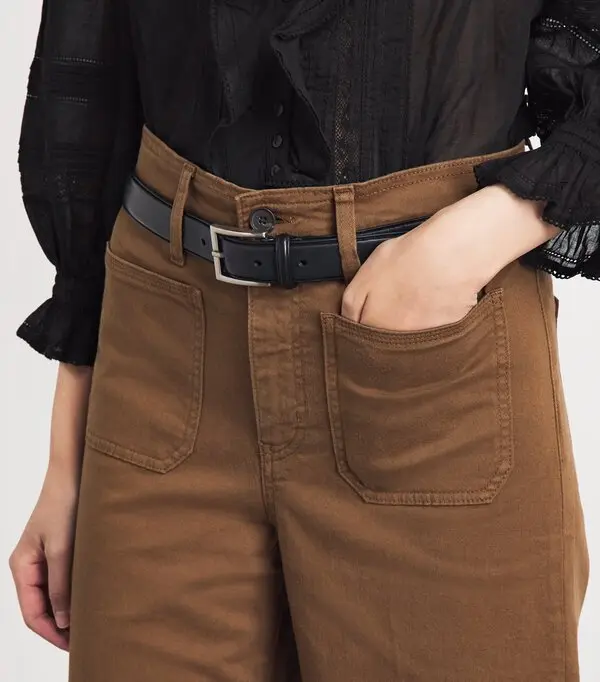 FRAME Cotton-blend Harbour Palazzo Trousers - Brown