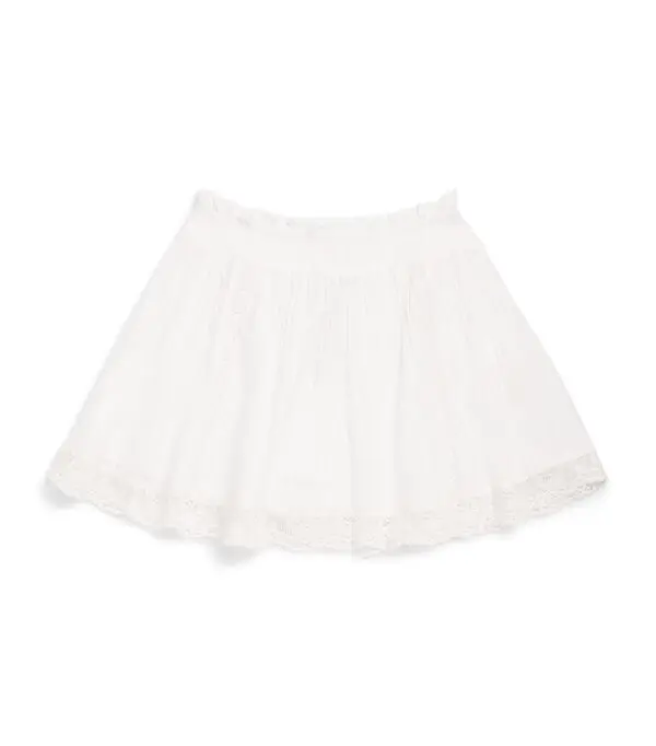 LoveShackFancy Cotton Solena Mini Skirt With Eyelet Embroidery