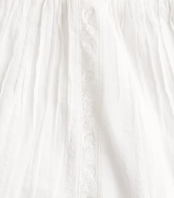 LoveShackFancy Cotton Solena Mini Skirt With Eyelet Embroidery