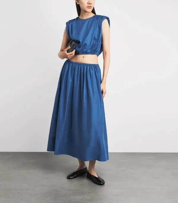 TOCCIN Sirelle Linen-cotton Crop Top