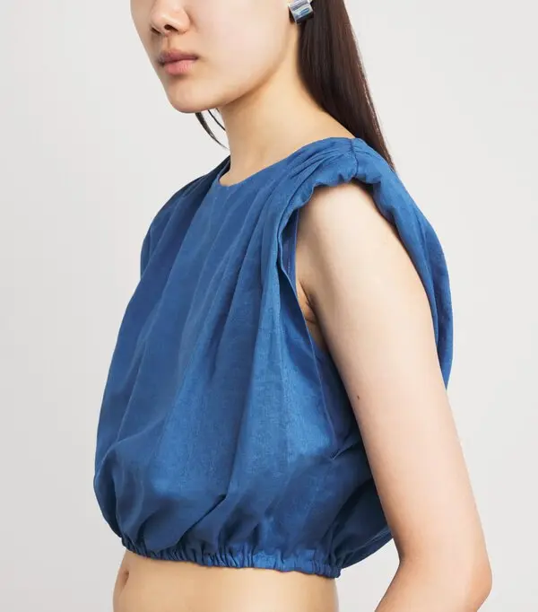 TOCCIN Sirelle Linen-cotton Crop Top