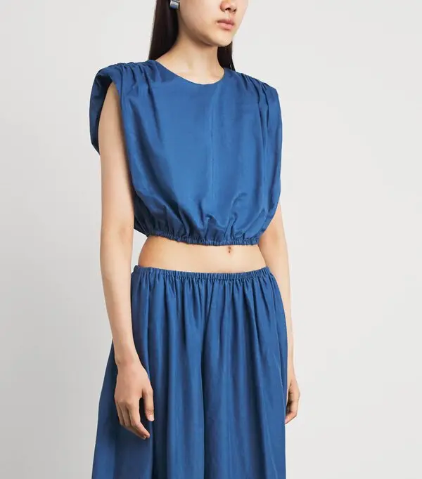 TOCCIN Sirelle Linen-cotton Crop Top