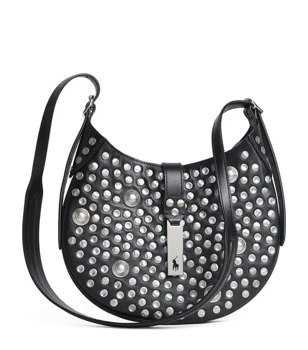 Polo Ralph Lauren Leather Studded Shoulder Bag