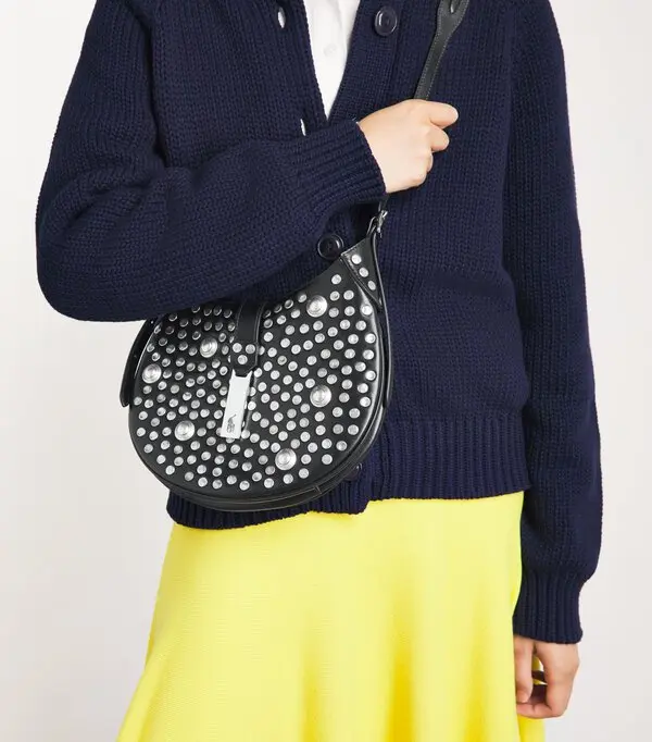 Polo Ralph Lauren Leather Studded Shoulder Bag