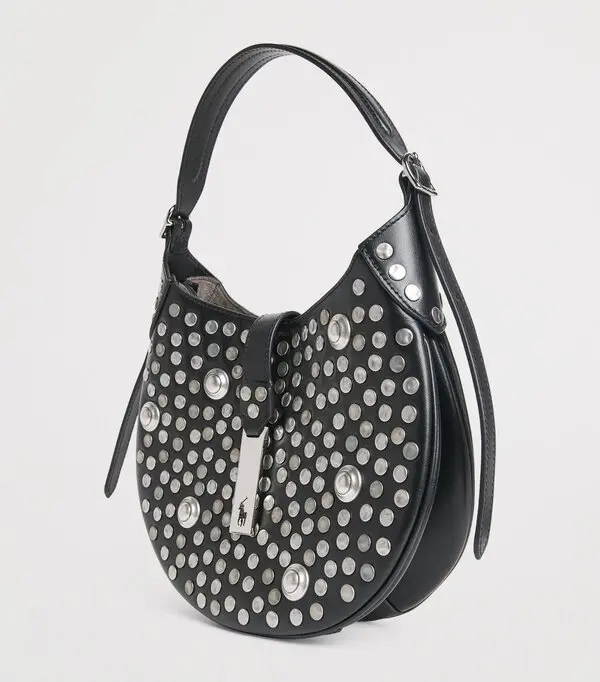 Polo Ralph Lauren Leather Studded Shoulder Bag