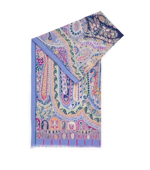 Etro Silk Paisley Scarf - Grey