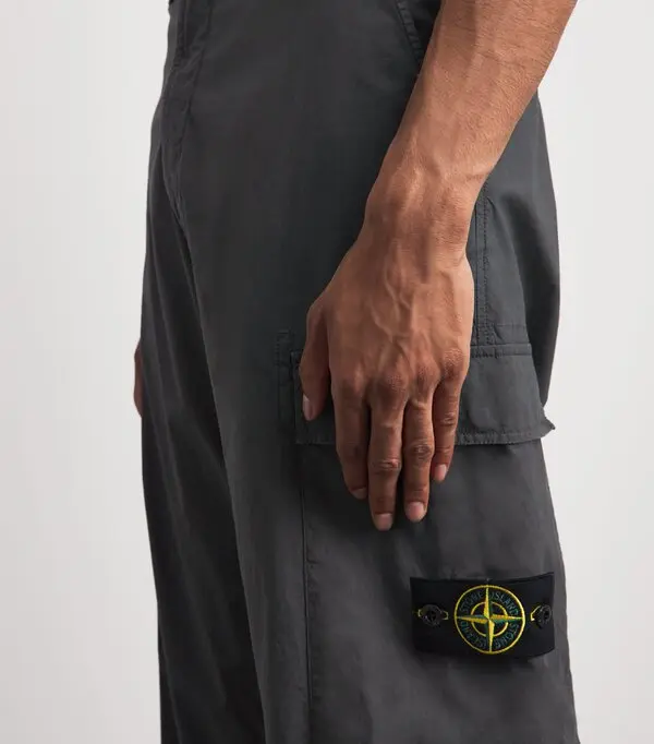 Stone Island Stretch Cotton Cargo Trousers - Black