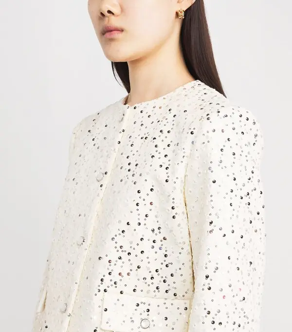 Sandro Cropped Sequin Jacket